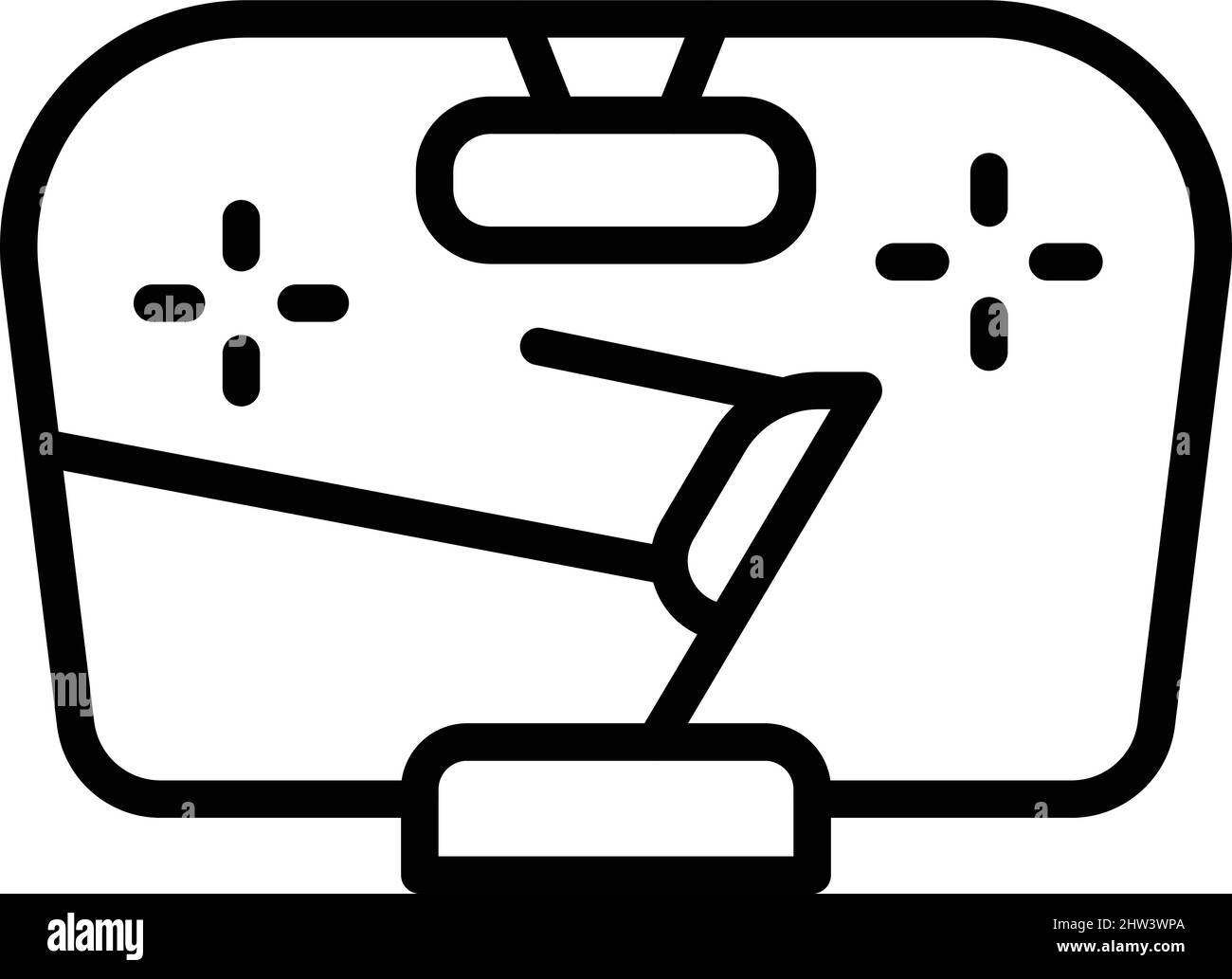 Clean windshield wiper icon outline vector. Car glass. Window rain ...