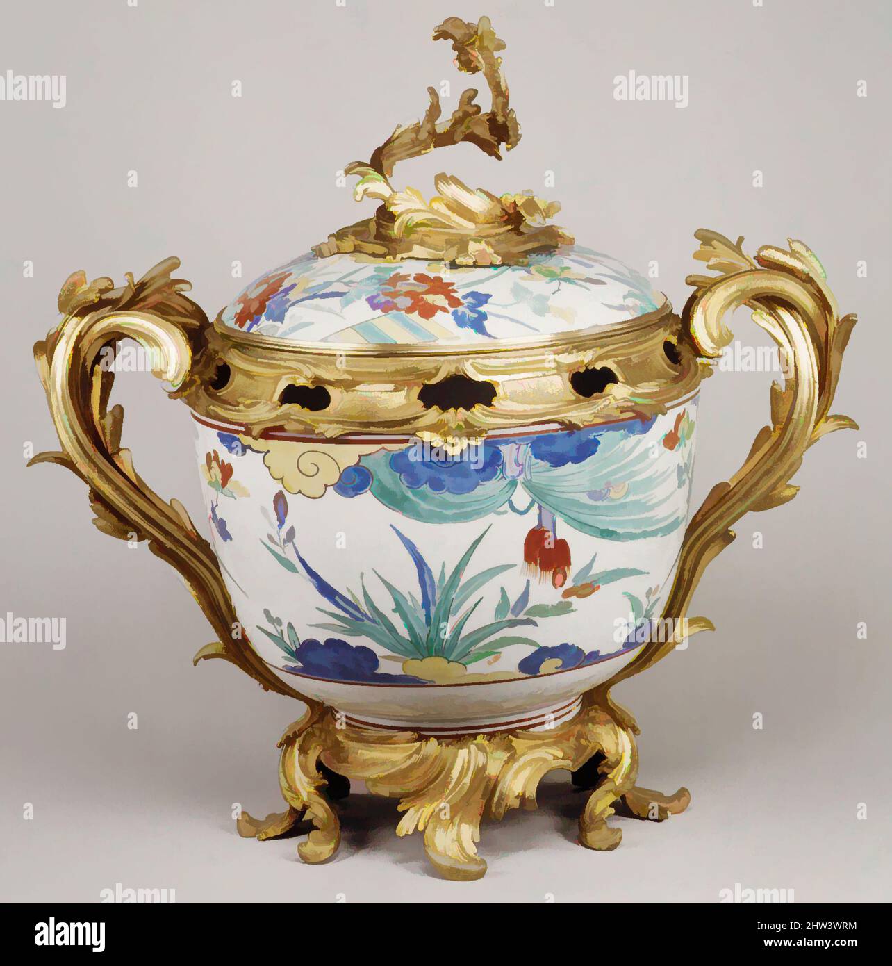 Art inspired by Potpourri bowl with cover (one of a pair), porcelain ...