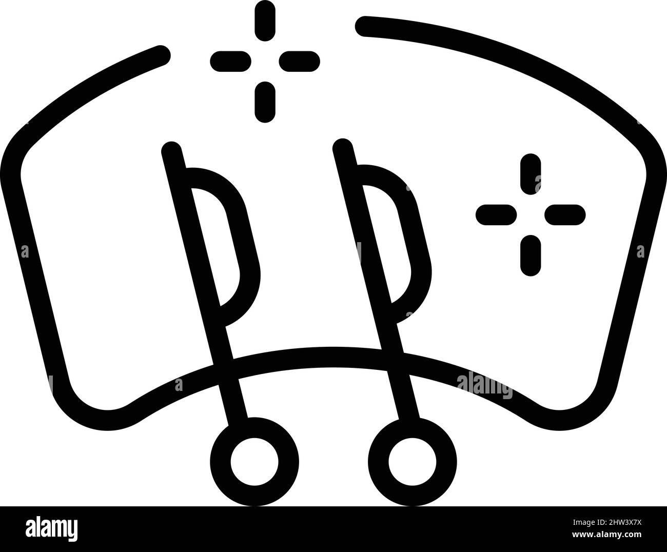 Water windshield wiper icon outline vector. Car glass. Rain blade Stock ...