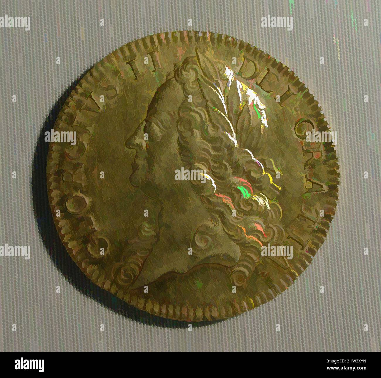 Art inspired by Five guineas coin of George II, 1753, British, Gold ...