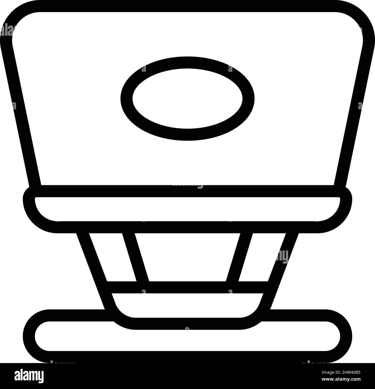 Posture laptop stand icon outline vector. Computer desk. Work review ...