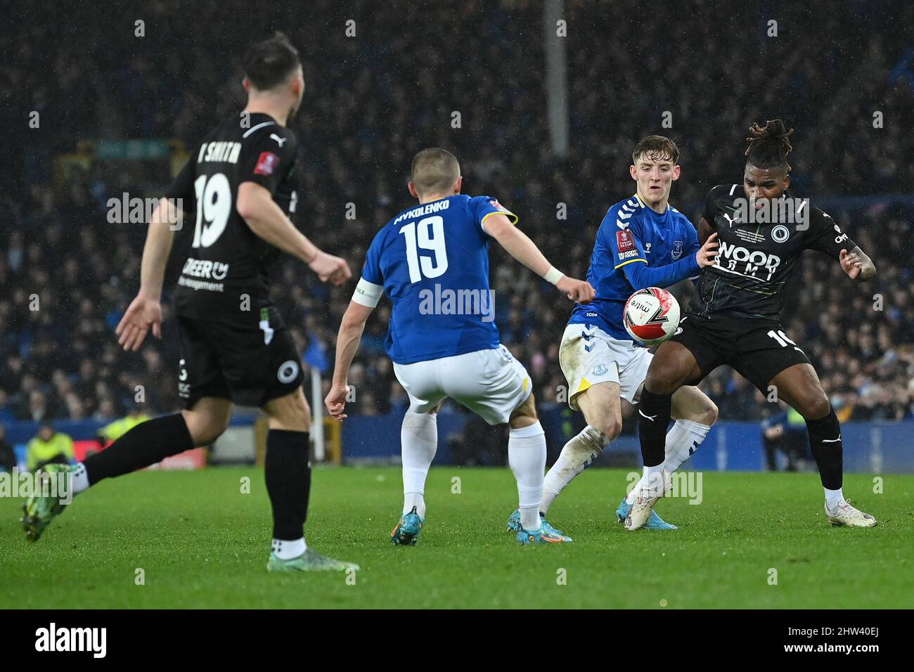 Liverpool, UK. 03rd Mar, 2022. Tyrone Marsh #10 of Boreham Wood battles ...