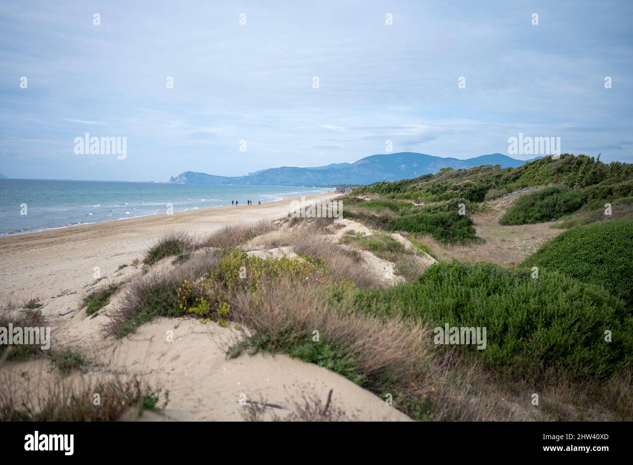 Aerial View On Sandy Dunes Beach And Coastline Of Tyrrhenian Sea