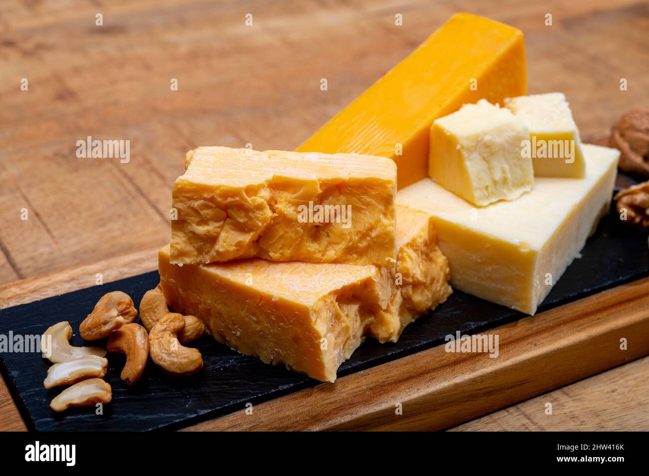 British cheeses collection, Scottish coloured and English matured ...