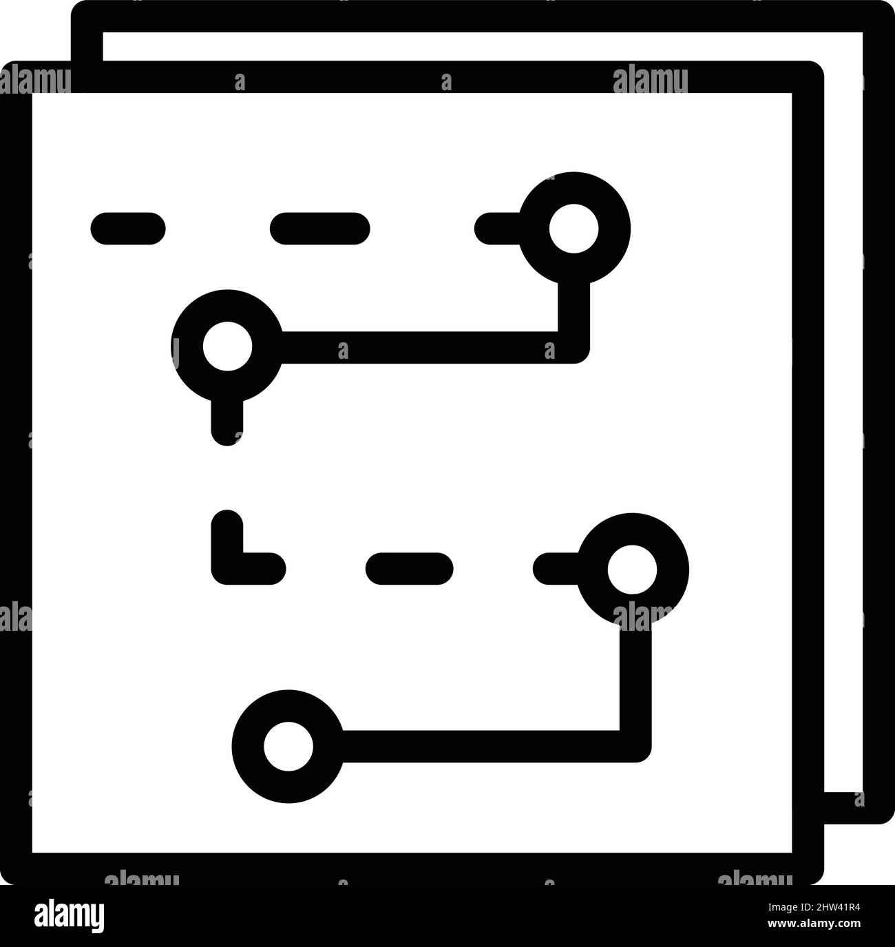 Trajectory path icon outline vector. Travel launch. Motion pin Stock ...
