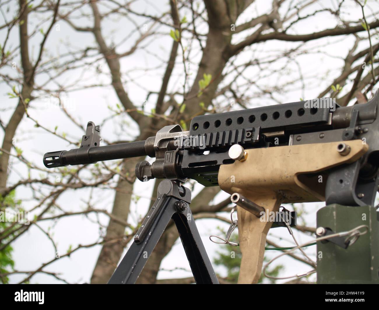 M249 light machine gun (LMG), also known as the M249 Squad Automatic ...