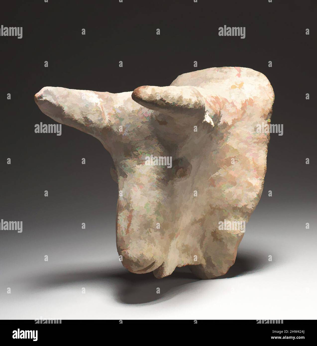 Art inspired by Terracotta mask in the form of a bull, Cypro-Archaic II ...