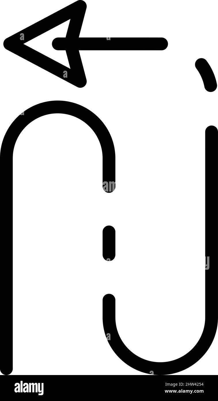 Trajectory move icon outline vector. Launch travel. Distance check ...