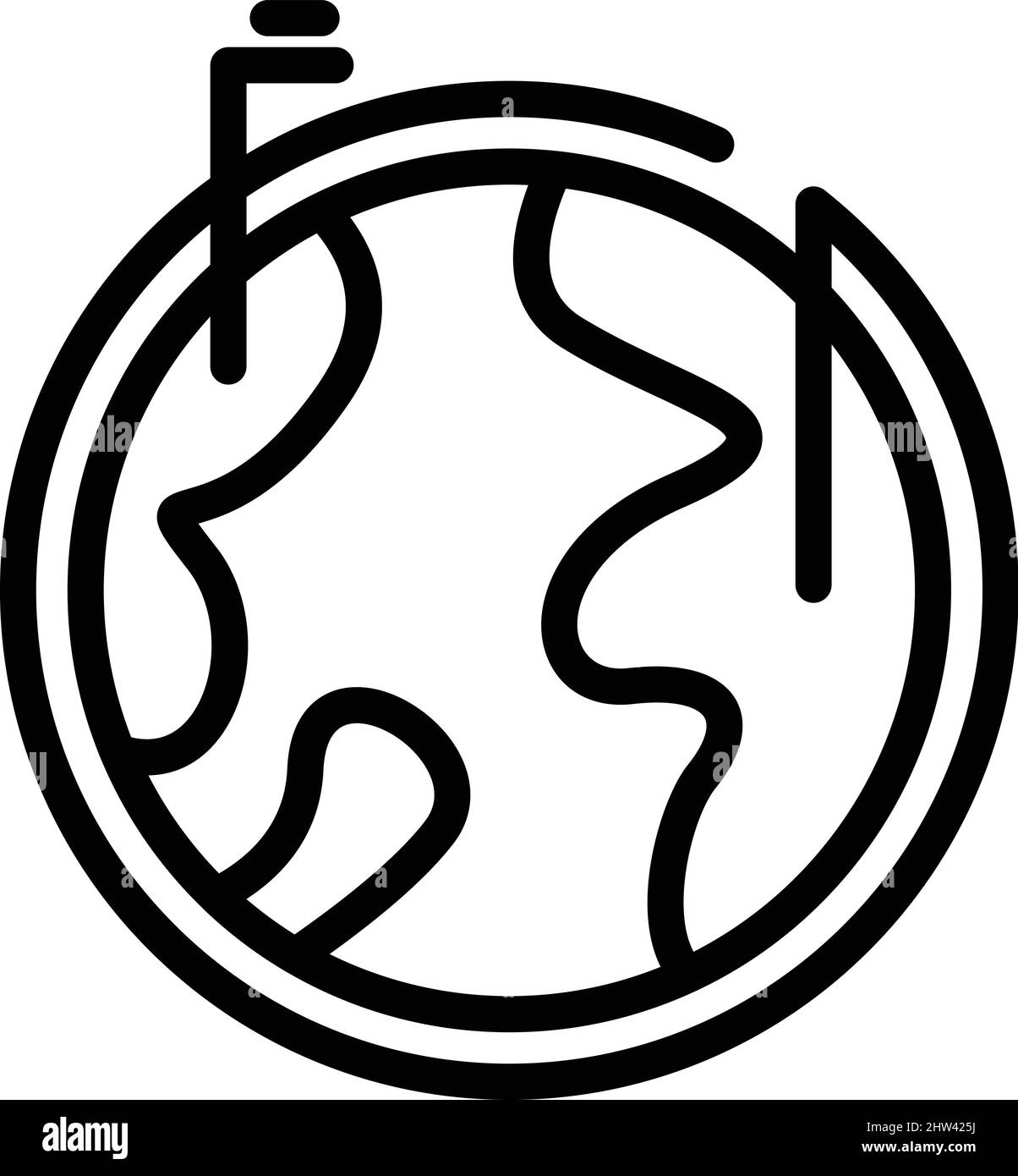 Earth pin icon outline vector. Distance motion. Bullet avoid Stock ...