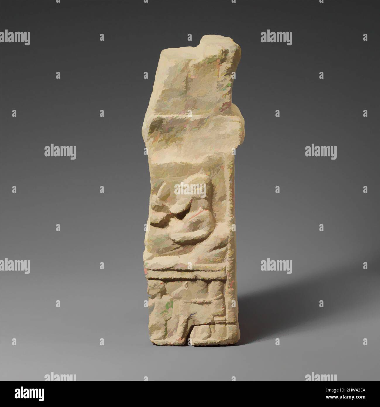 Art inspired by Limestone fragment of an altar with a relief, Late ...