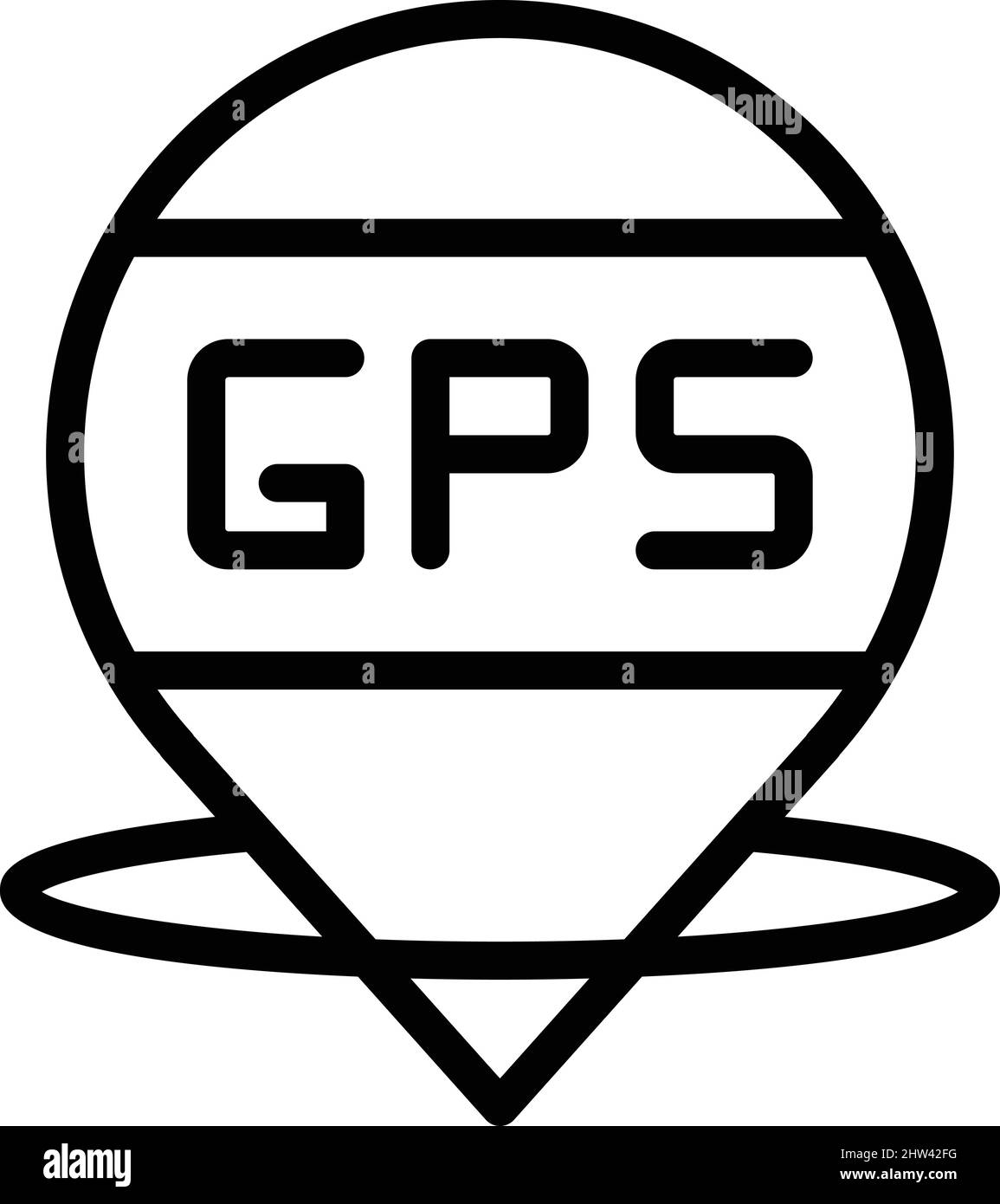 Gps location icon outline vector. Obstacle motion. Delivery trajectory ...