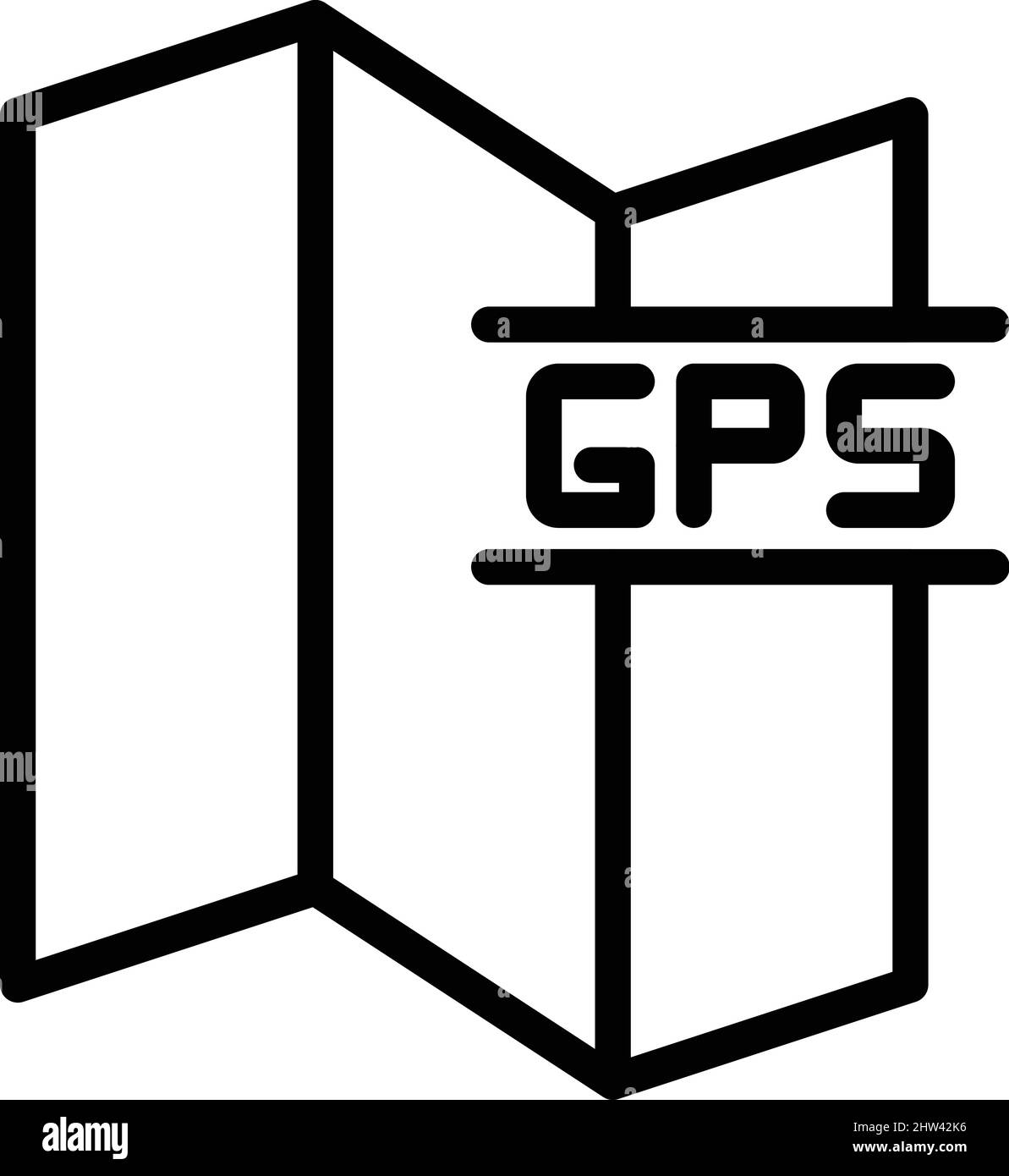 Gps map icon outline vector. Location route. Direction pointer Stock ...