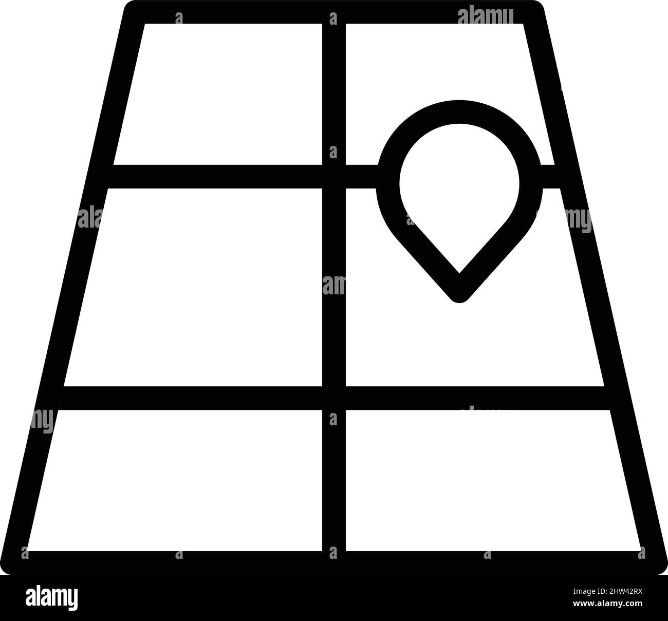 Map location icon outline vector. Navigator direction. Gps route Stock ...