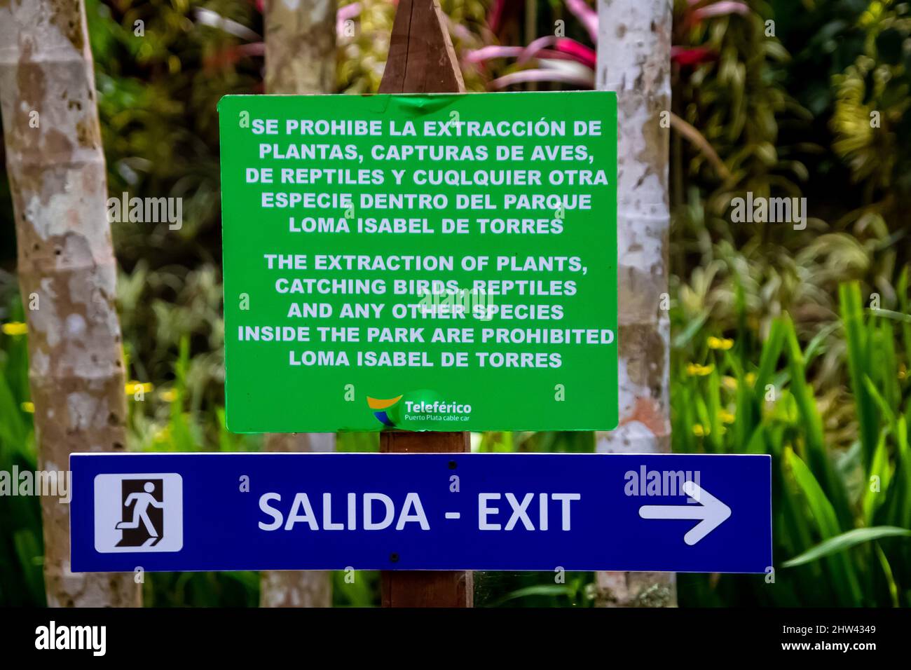 Direction signs to Isabel del Torres National Park, Dominican Republic ...