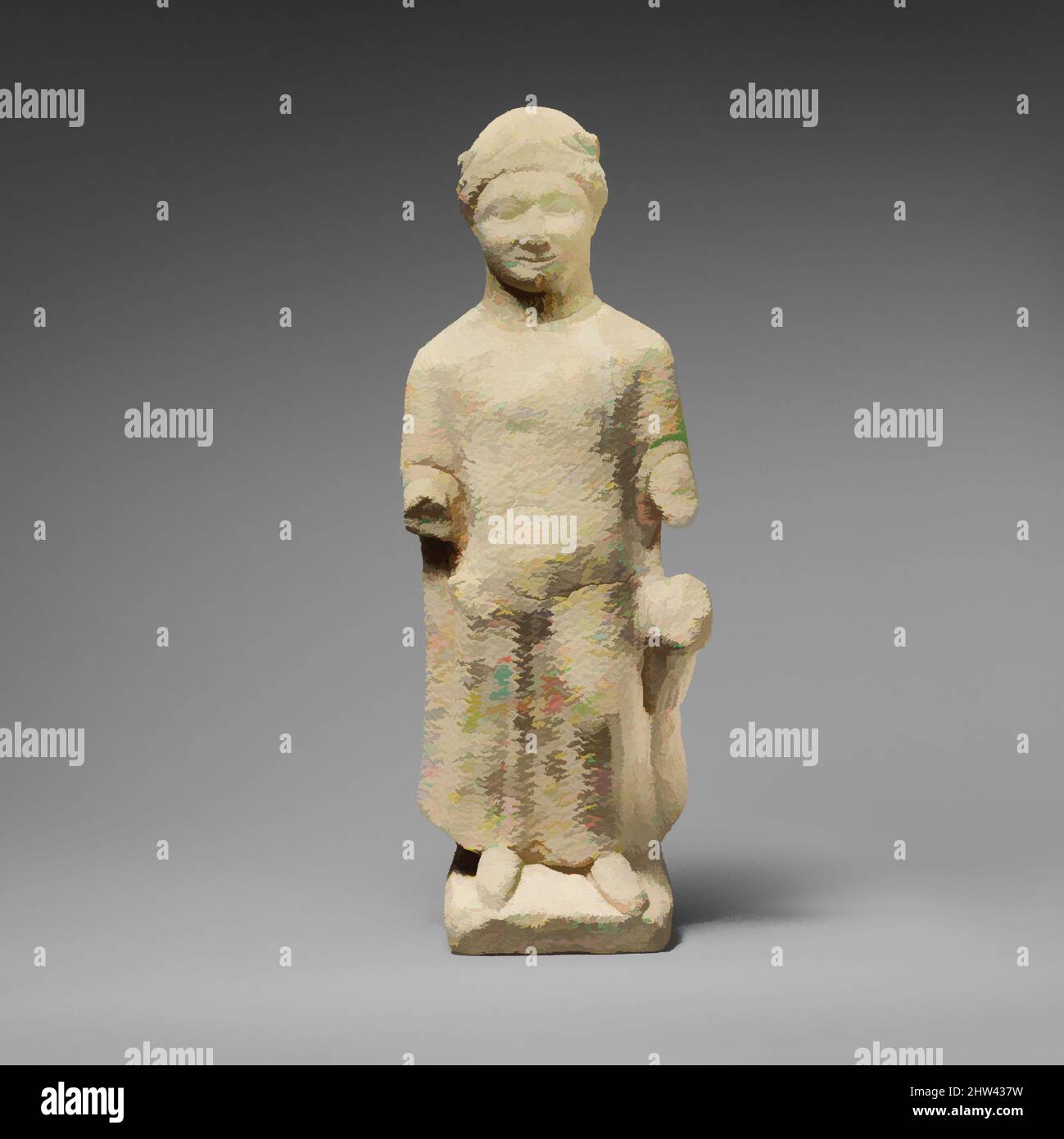 Art inspired by Limestone statuette of a boy holding a bird, Classical ...