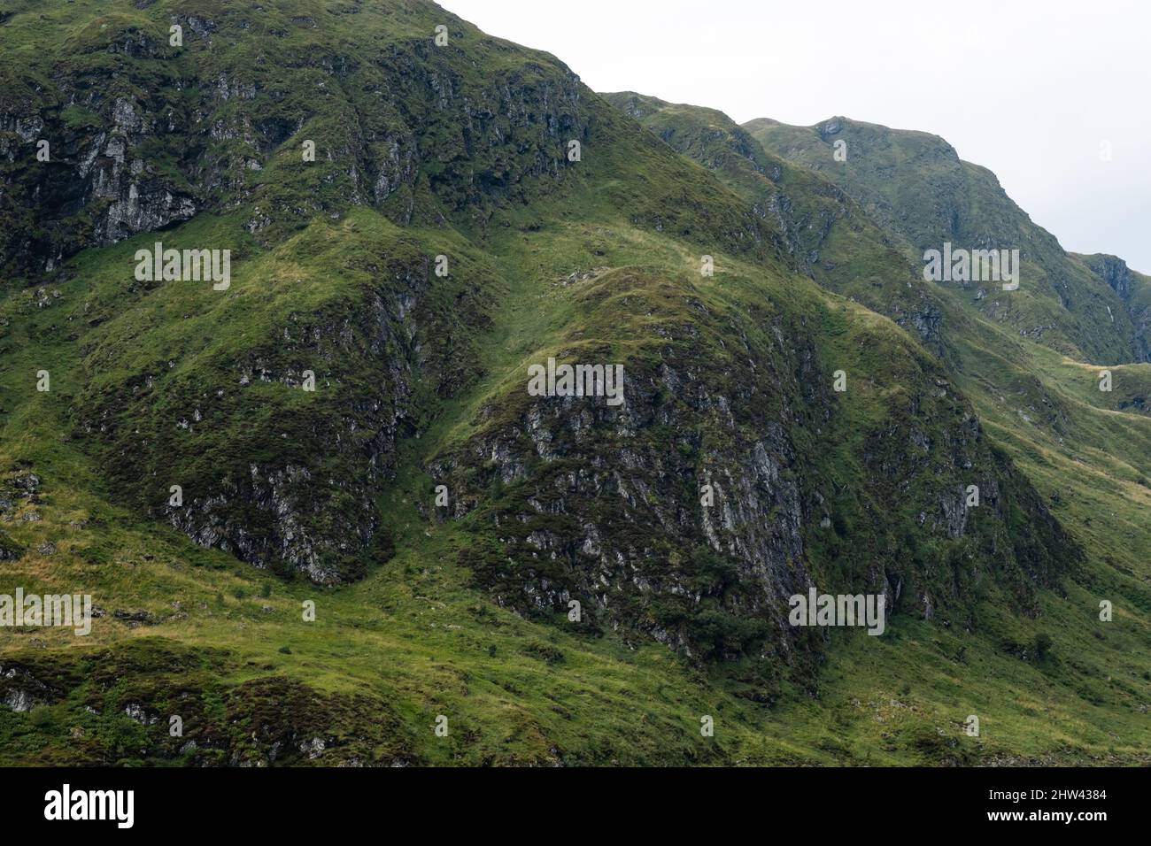 Mountain ridges above Lochan na Lairige in the Breadalbane range of ...