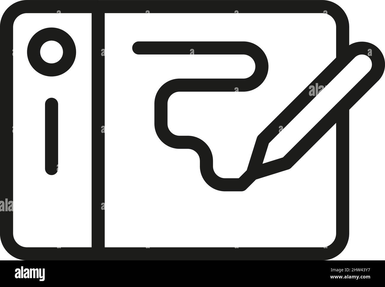Digital edit tablet icon outline vector. Stroke tool. Data interface ...