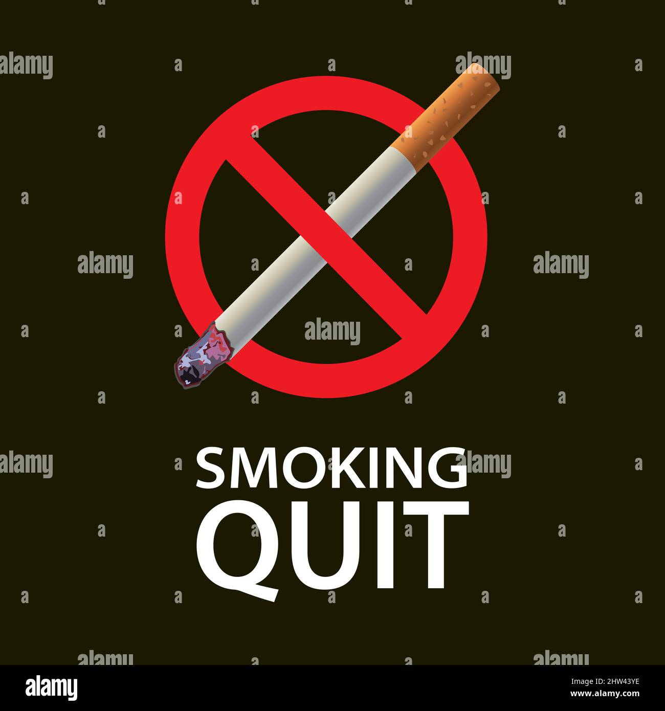 Vector Logo Illustration Call To Quit Smoking Stock Vector Image And Art