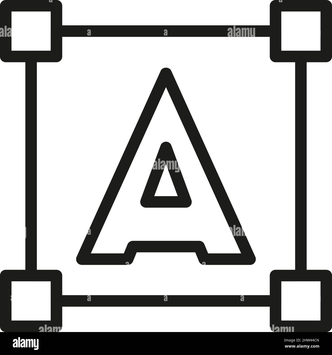 Edit point icon outline vector. Data interface. Scale digital Stock ...