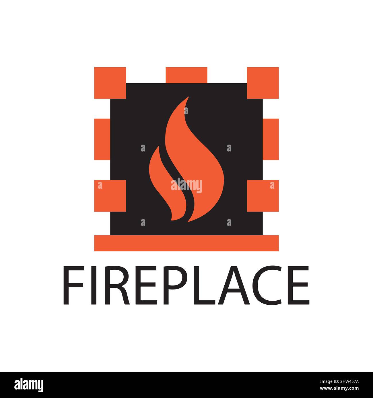 Vector fireplace logo for pizzeria, bakery, home Stock Vector Image ...