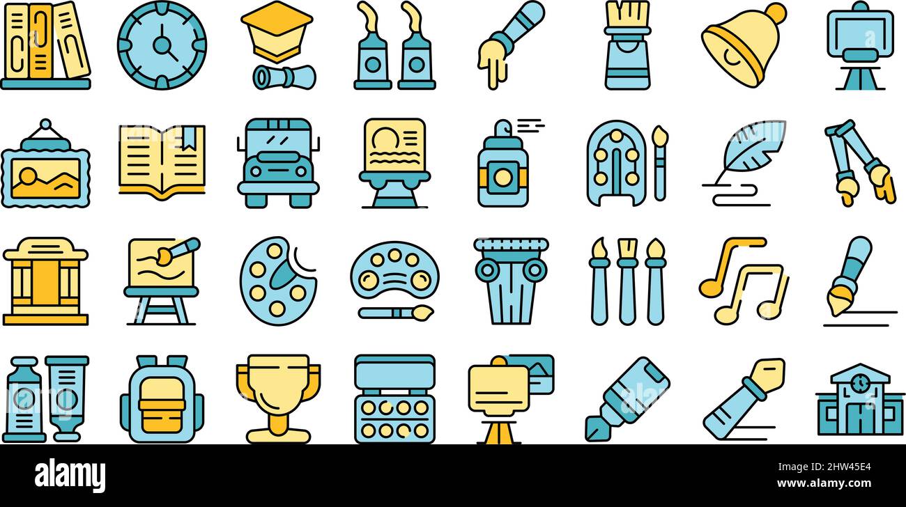 Painting school icon outline vector. Class student. Master graduate ...