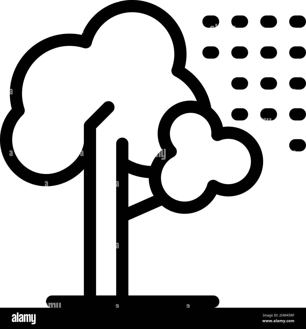 Tree air filter icon outline vector. Clean dust. Purify plant Stock ...
