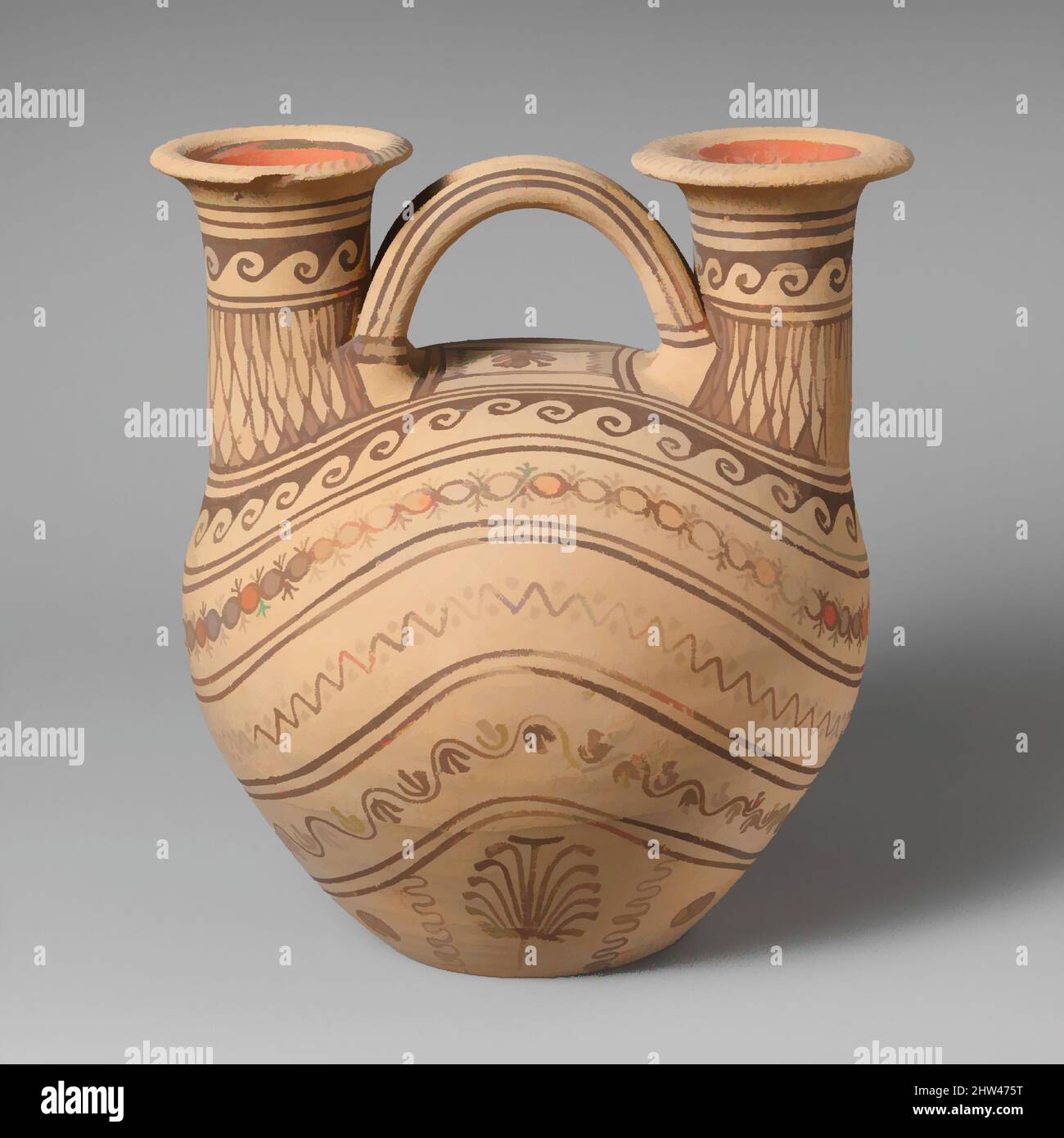 Art inspired by Terracotta askos (flask) with two spouts, Hellenistic ...
