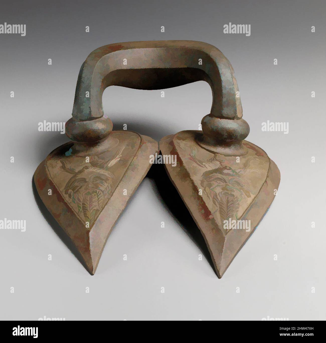 Art inspired by Bronze handle of a vessel with Silenos mask, Late ...