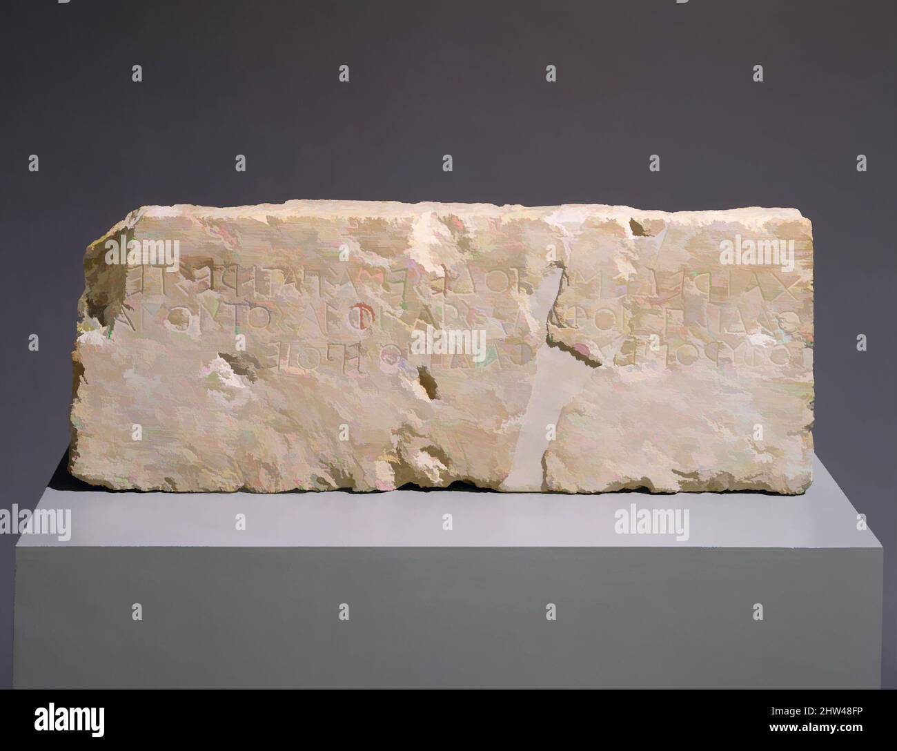 Art inspired by Front of a limestone block from the stepped base of a ...