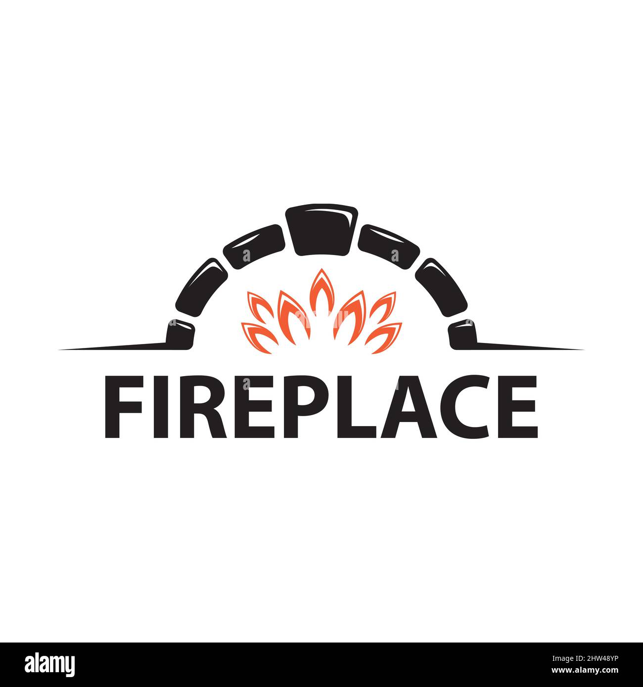 Vector fireplace logo for pizzeria, bakery, home Stock Vector Image ...