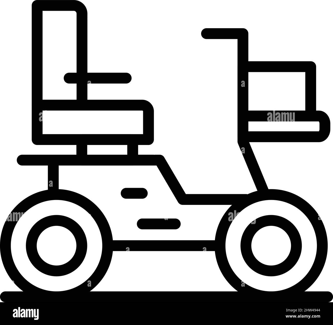 Man electric wheelchair icon outline vector. Power mobility. Scooter ...