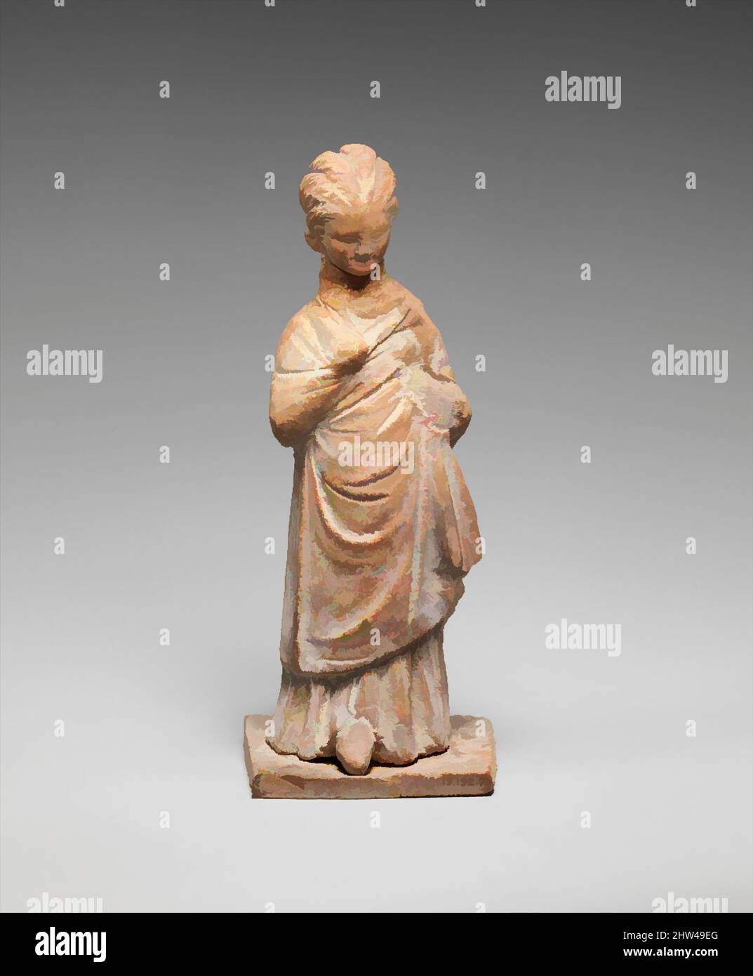 Art inspired by Terracotta statuette of a standing girl, Hellenistic ...