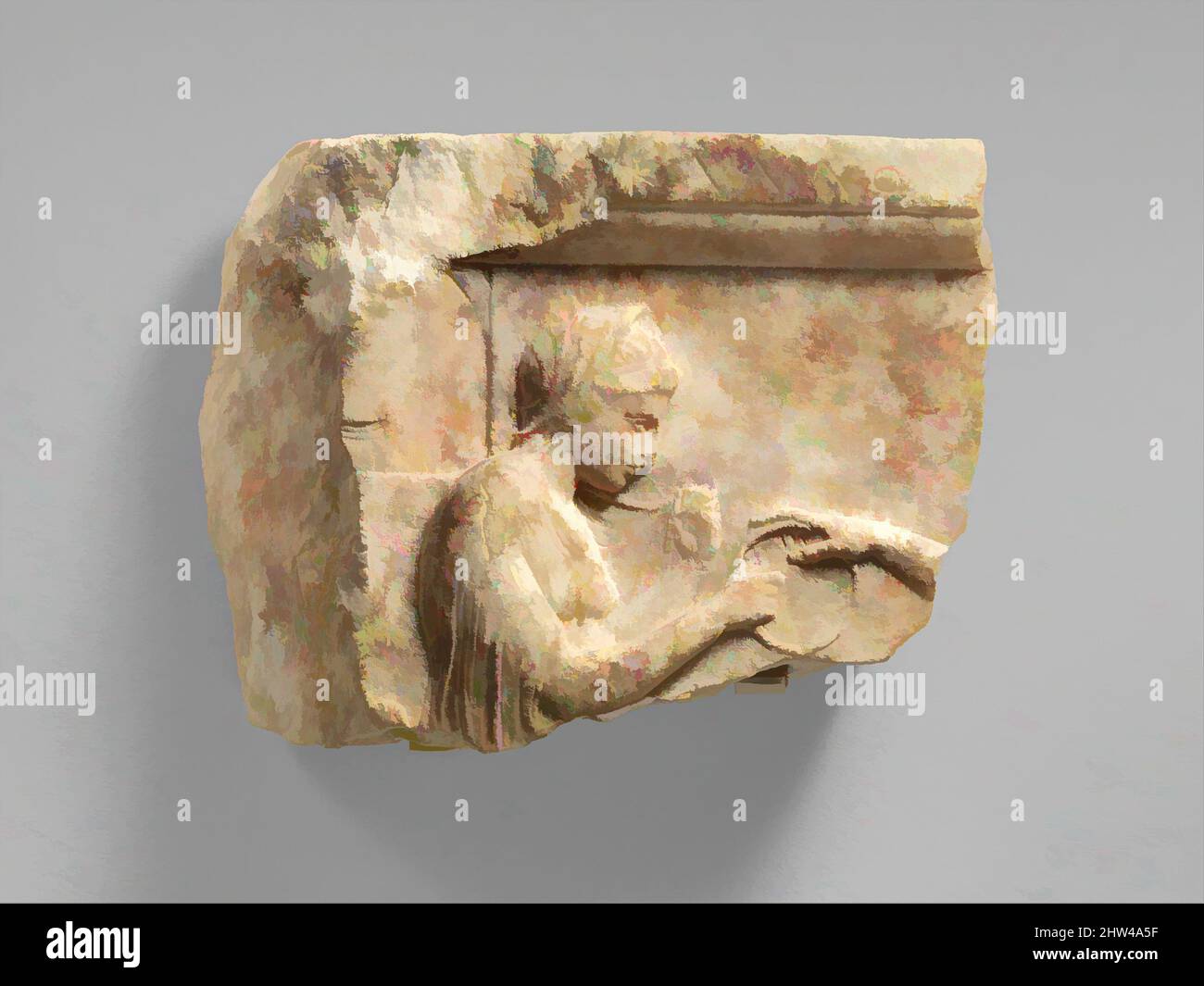 Art inspired by Marble fragment of a hero relief, Classical, late 5th ...