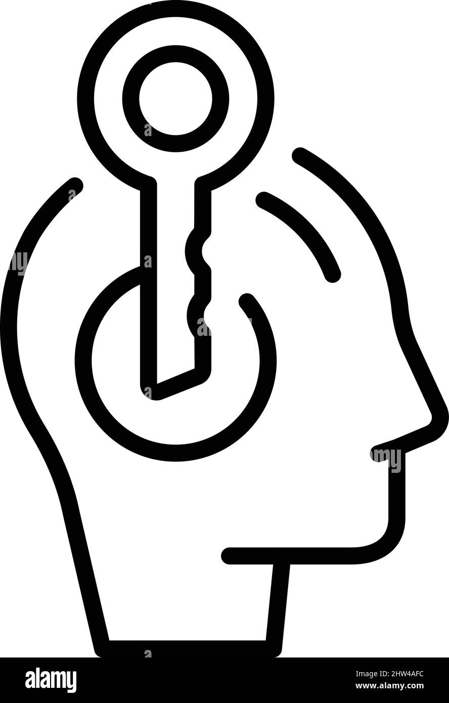 Mind key icon outline vector. Mental emotion. Training eq Stock Vector ...
