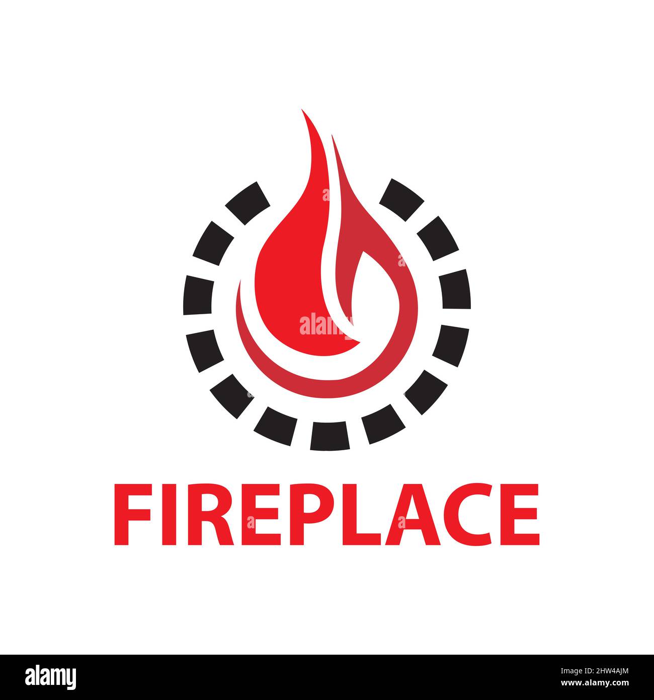 Vector fireplace logo for pizzeria, bakery, home Stock Vector Image ...