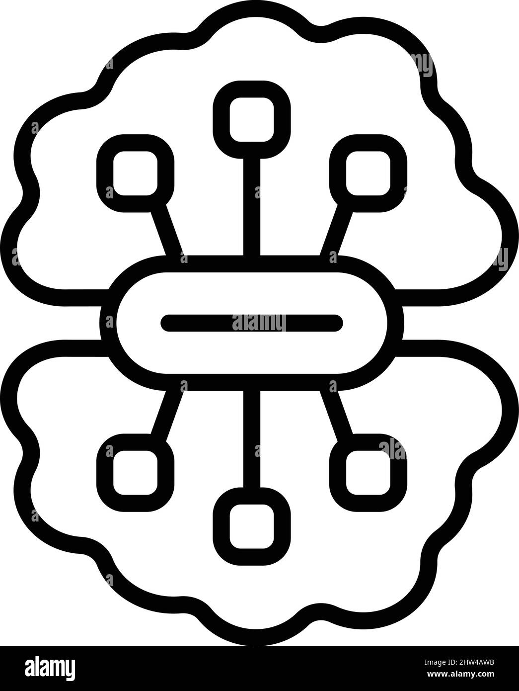 Digital brain icon outline vector. Mental emotion. Mind training Stock ...