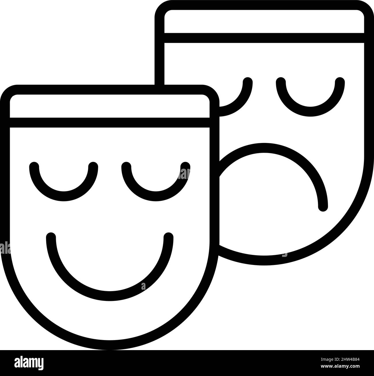 Emotion mask icon outline vector. Brain mental. Mind training Stock ...