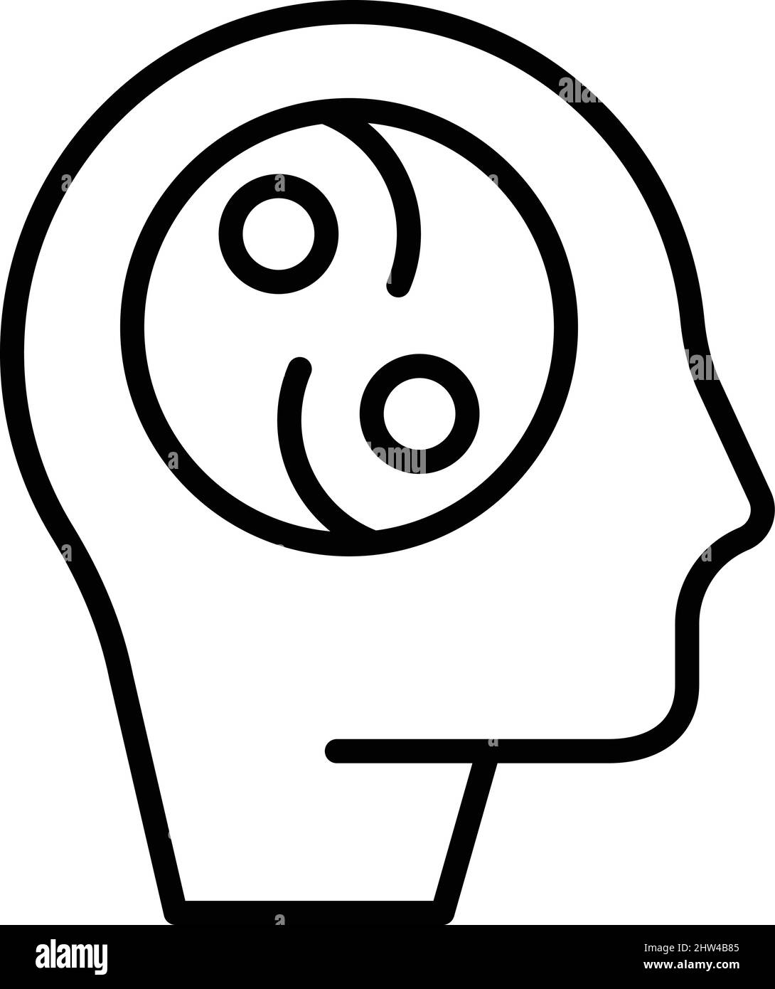 Mind balance icon outline vector. Mental emotion. Training eq Stock ...