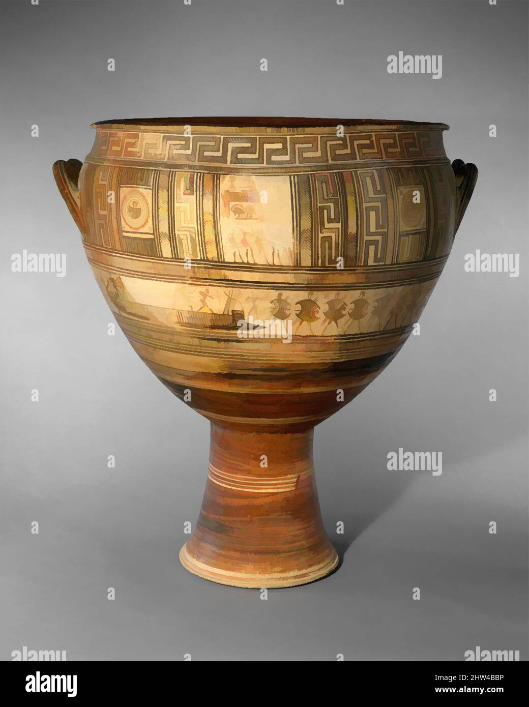 Art inspired by Terracotta krater, Geometric, late 1st quarter of the ...