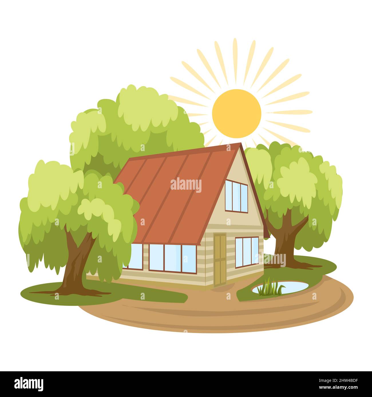 Country house trees Stock Vector Images - Alamy