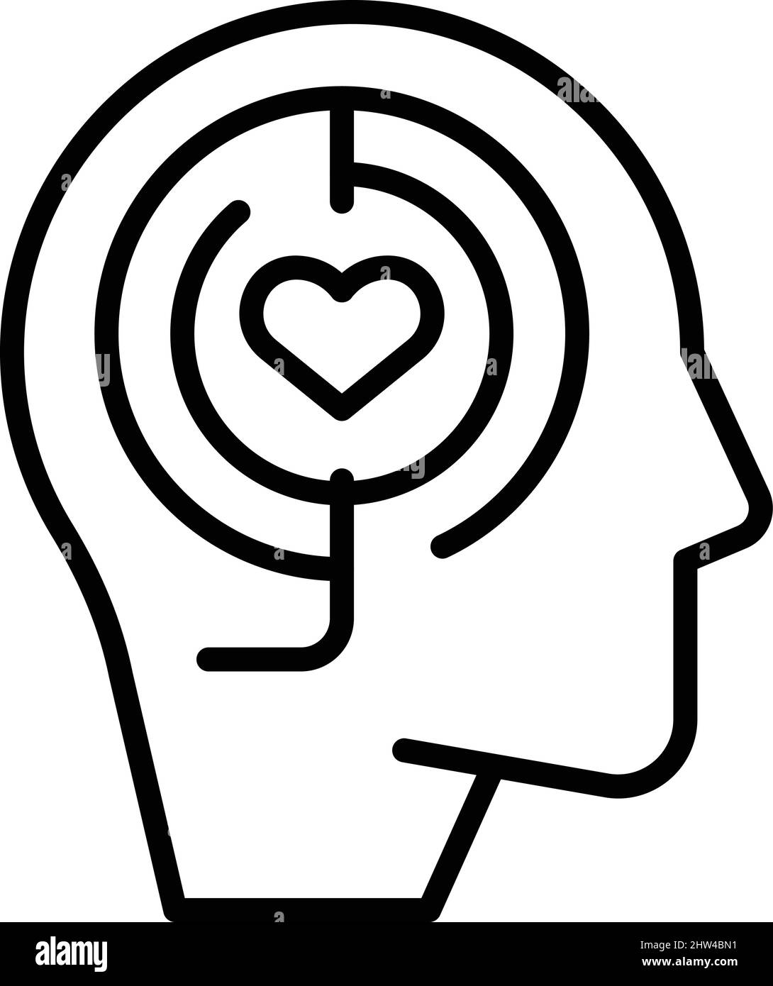 Emotional intelligence icon outline vector. Mental brain. Emotion ...