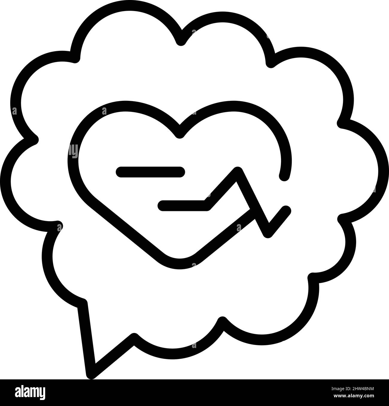 Emotional chat icon outline vector. Mental brain. Mind health Stock ...