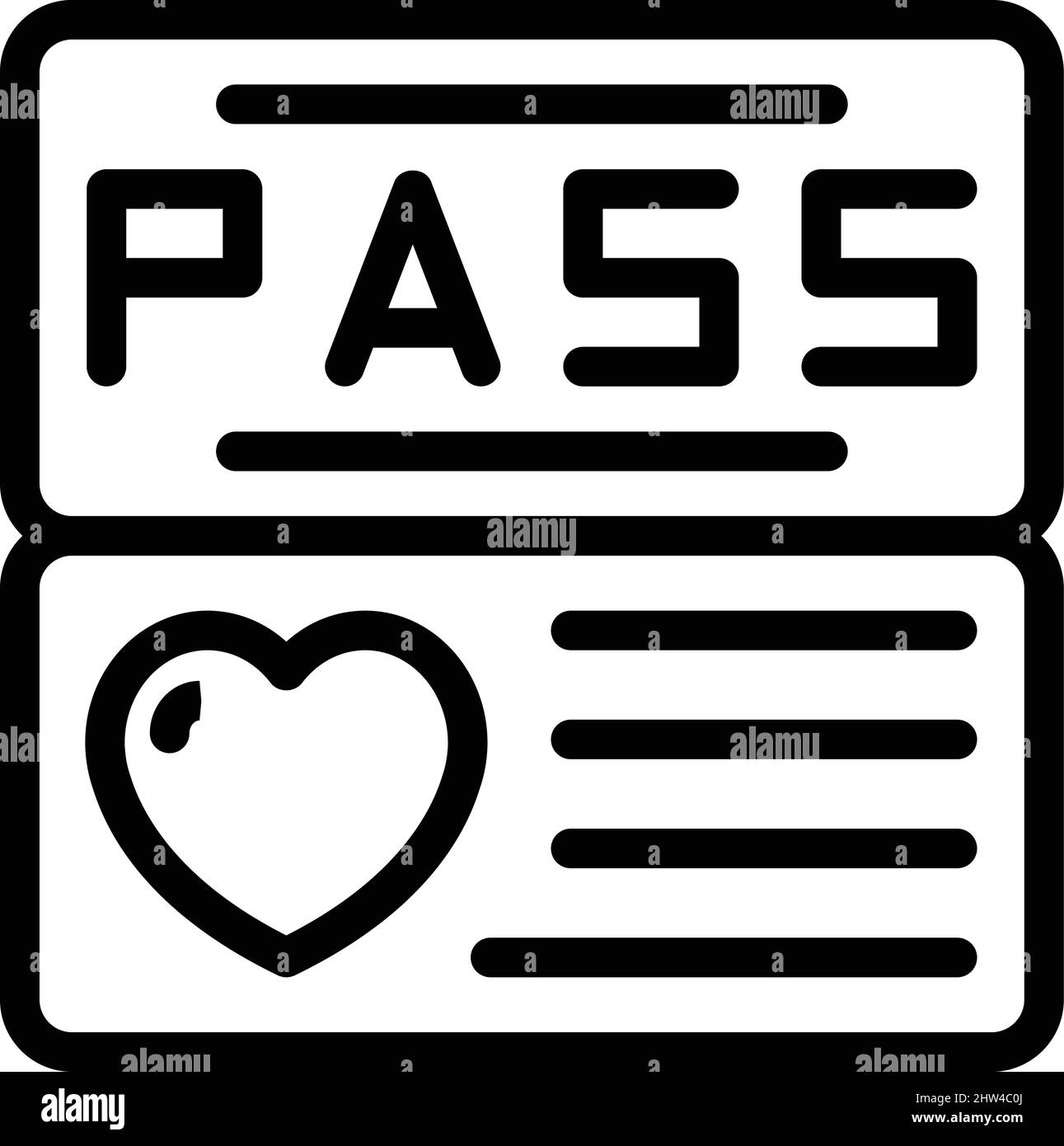 Health pass icon outline vector. Passport vaccine. Mobile control Stock ...