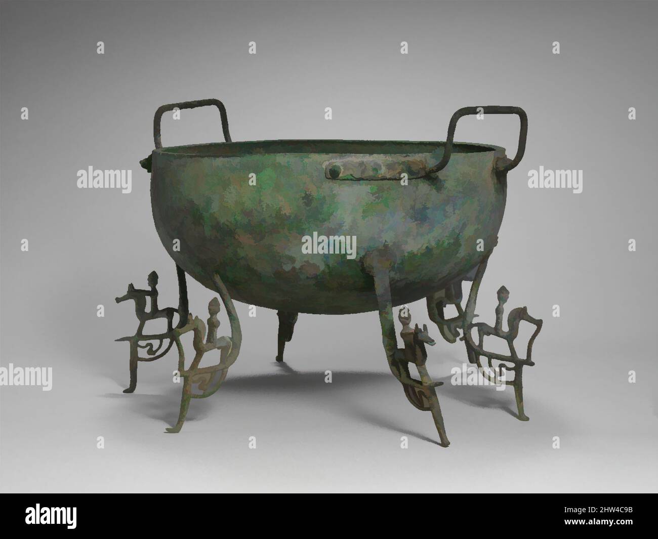 Art inspired by Bronze basin with six legs, Geometric, legs: ca. 700 ...