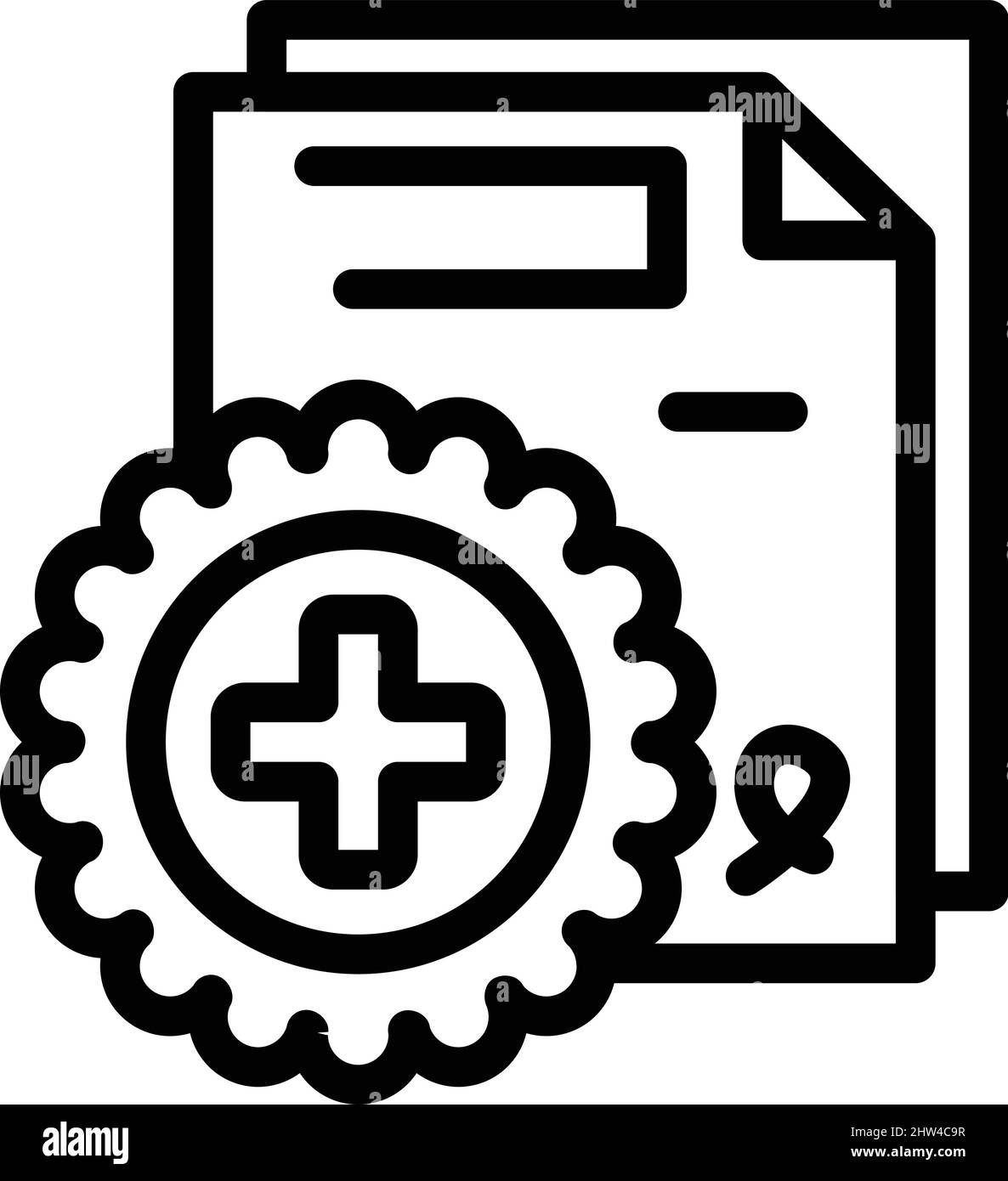 Code card icon outline vector. Passport health. Vaccine certificate ...