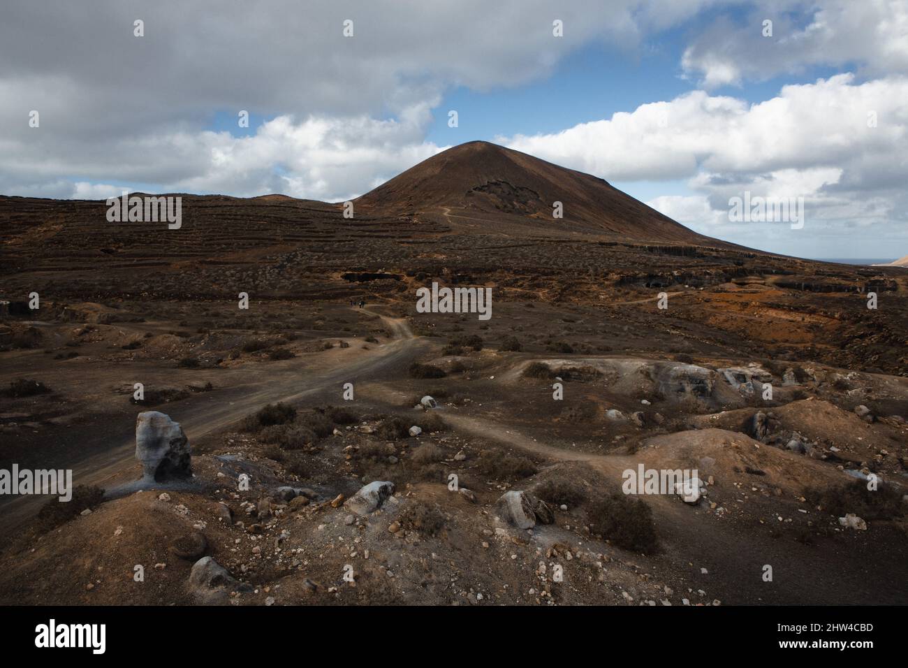 Beautiful landscape view of the volcanic island of Lanzarote on the ...