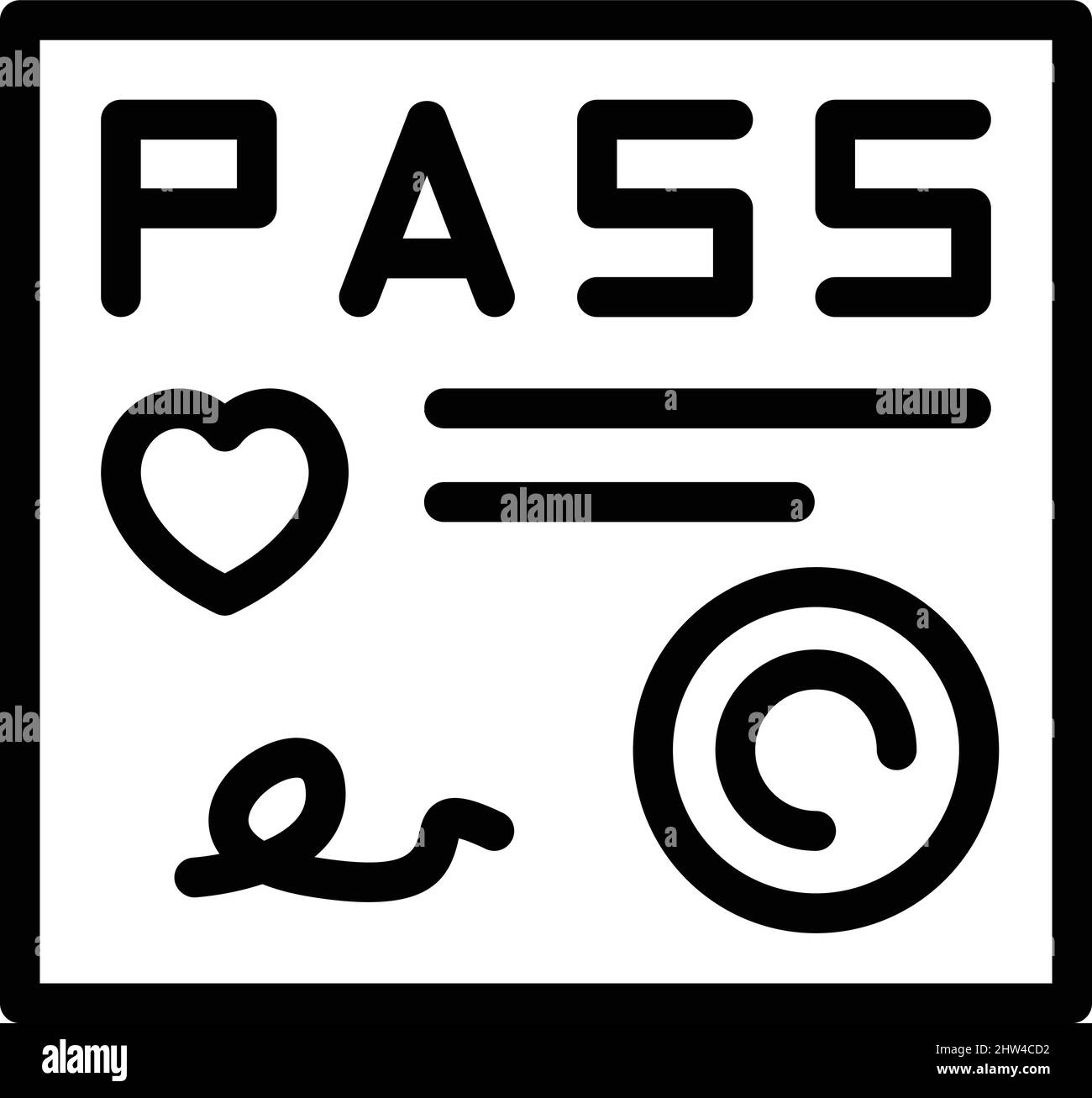 Pass card icon outline vector. Passport health. Covid digital Stock ...