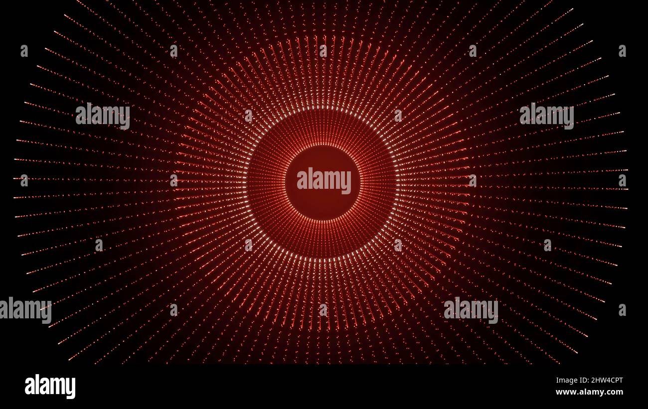 Glowing abstract curved lines. Animation of twisting lines and circles ...