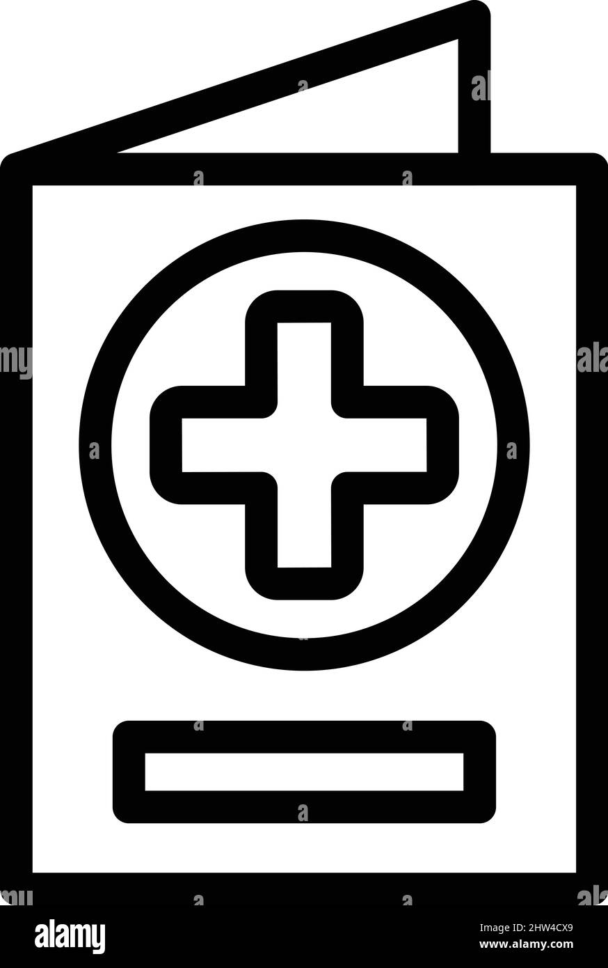 Medical pass icon outline vector. Passport health. Vaccine covid Stock ...