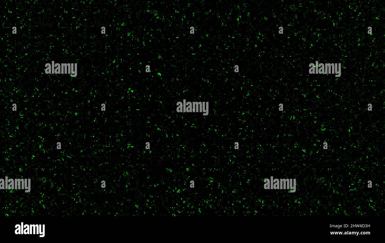 Abstract Mosaic Texture With Blinking And Flowing Colorful Particles On Black Background